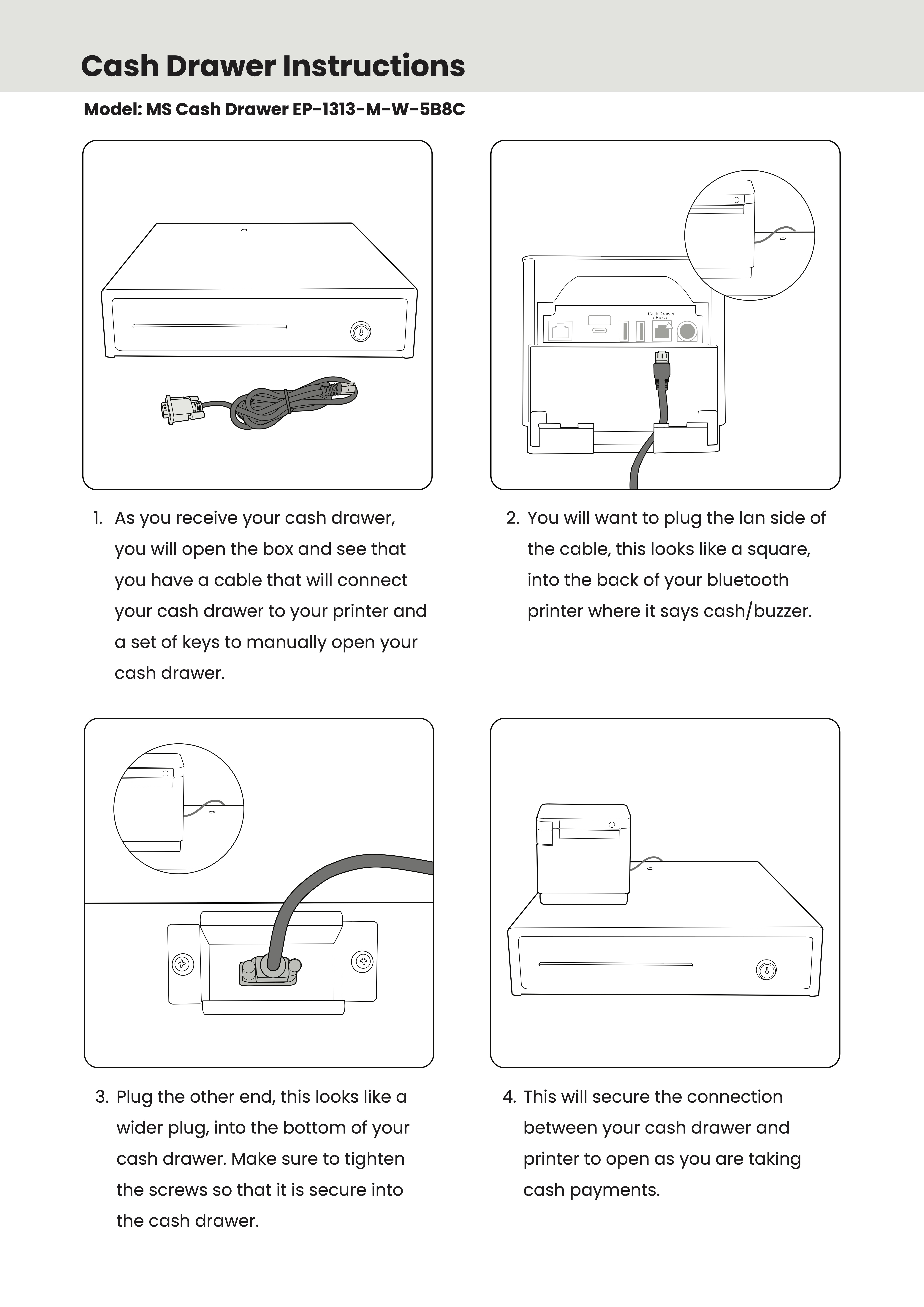 POS & Cash Drawer setup – Revi